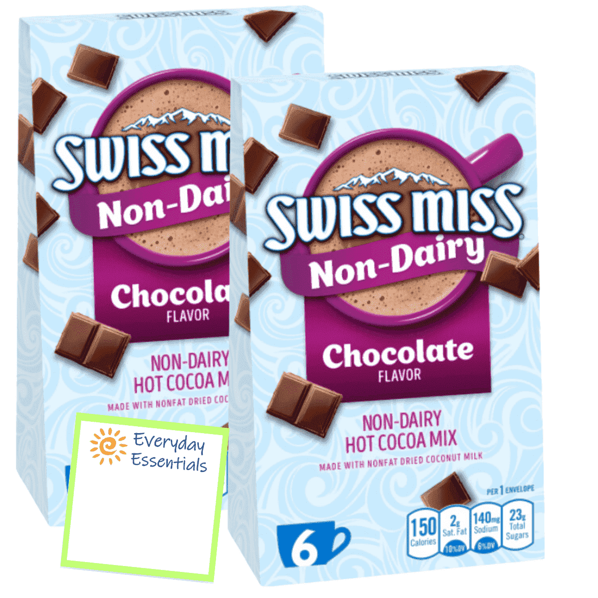 Swiss Miss Non-Dairy Chocolate Flavored Hot Cocoa Mix, 1.23 Oz 6 Count Pack of 2, Includes ...