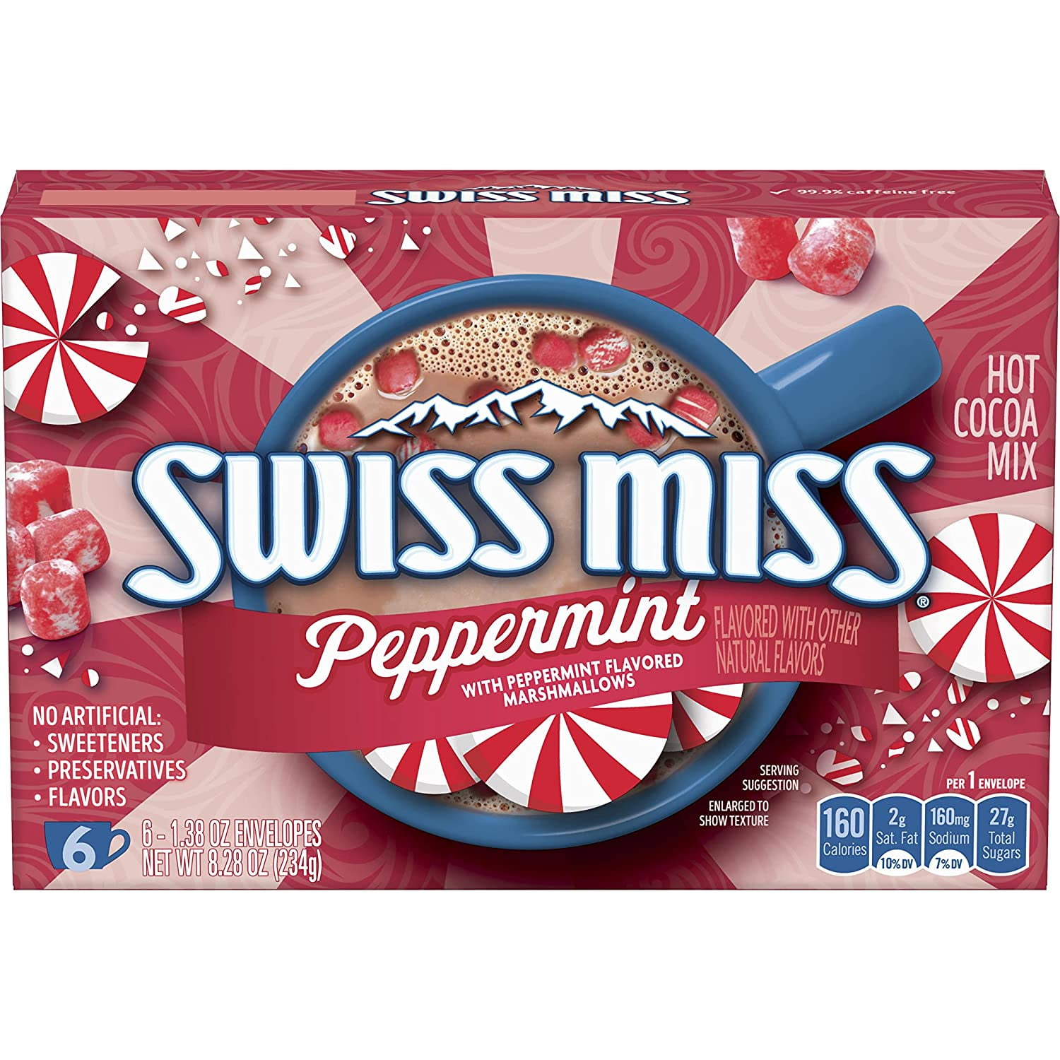 Swiss Miss Peppermint Flavored Hot Cocoa Mix, 6 Count Hot Cocoa Mix ...
