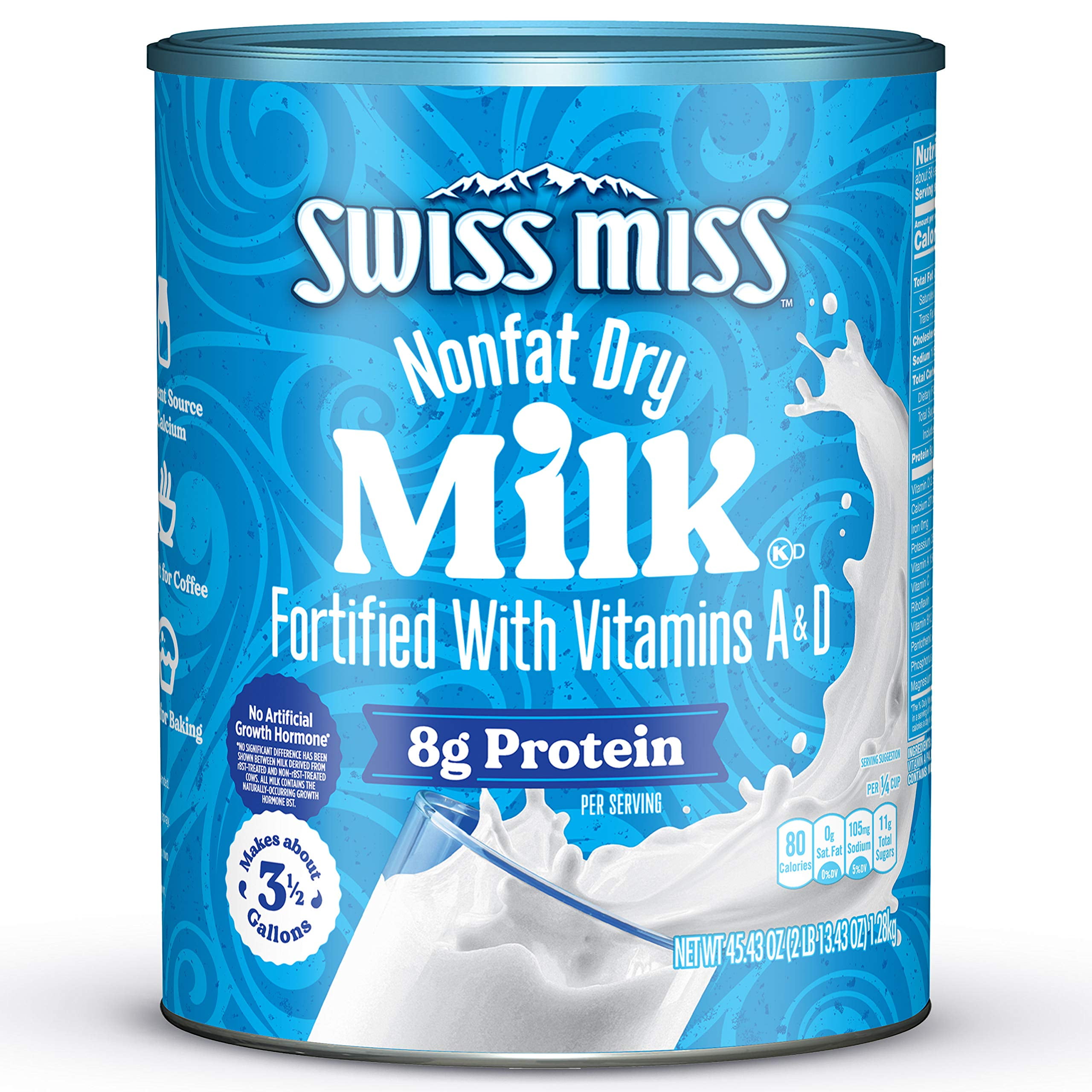 Swiss Miss Shelf Stable BDF32 Nonfat Dry Powdered Milk, 45.43 oz ...