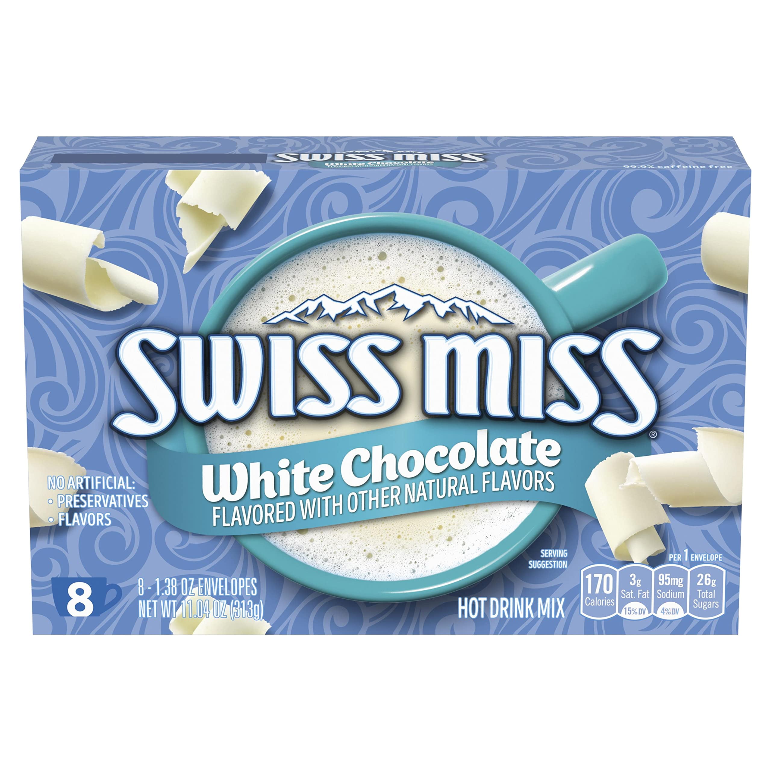 Swiss Miss White Chocolate Flavored Hot Drink Mix, 8 Count Drink Mix ...