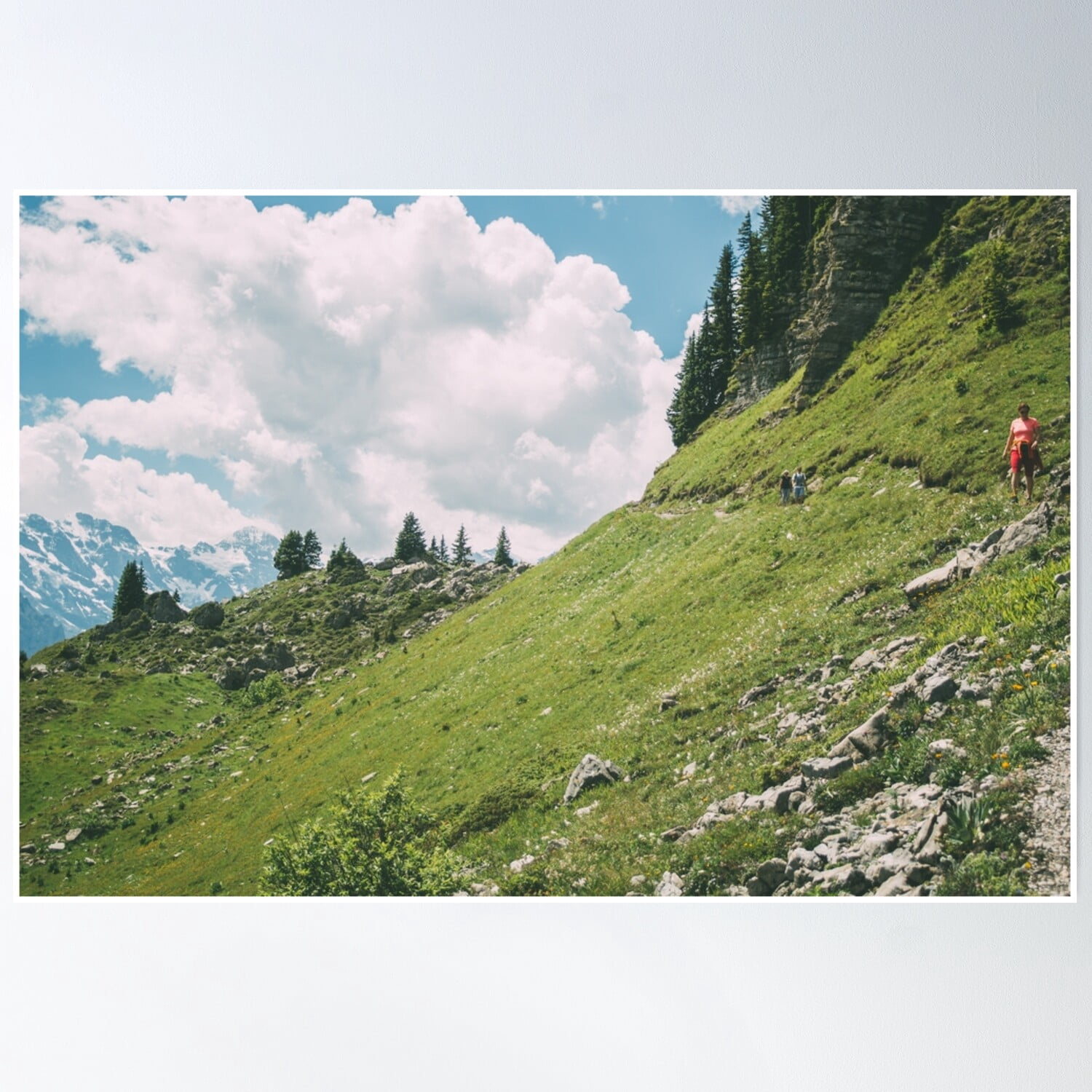 Swiss Mountain Side Poster Wall Art, Modern Wall Decor, 12x18 UNFRAMED ...
