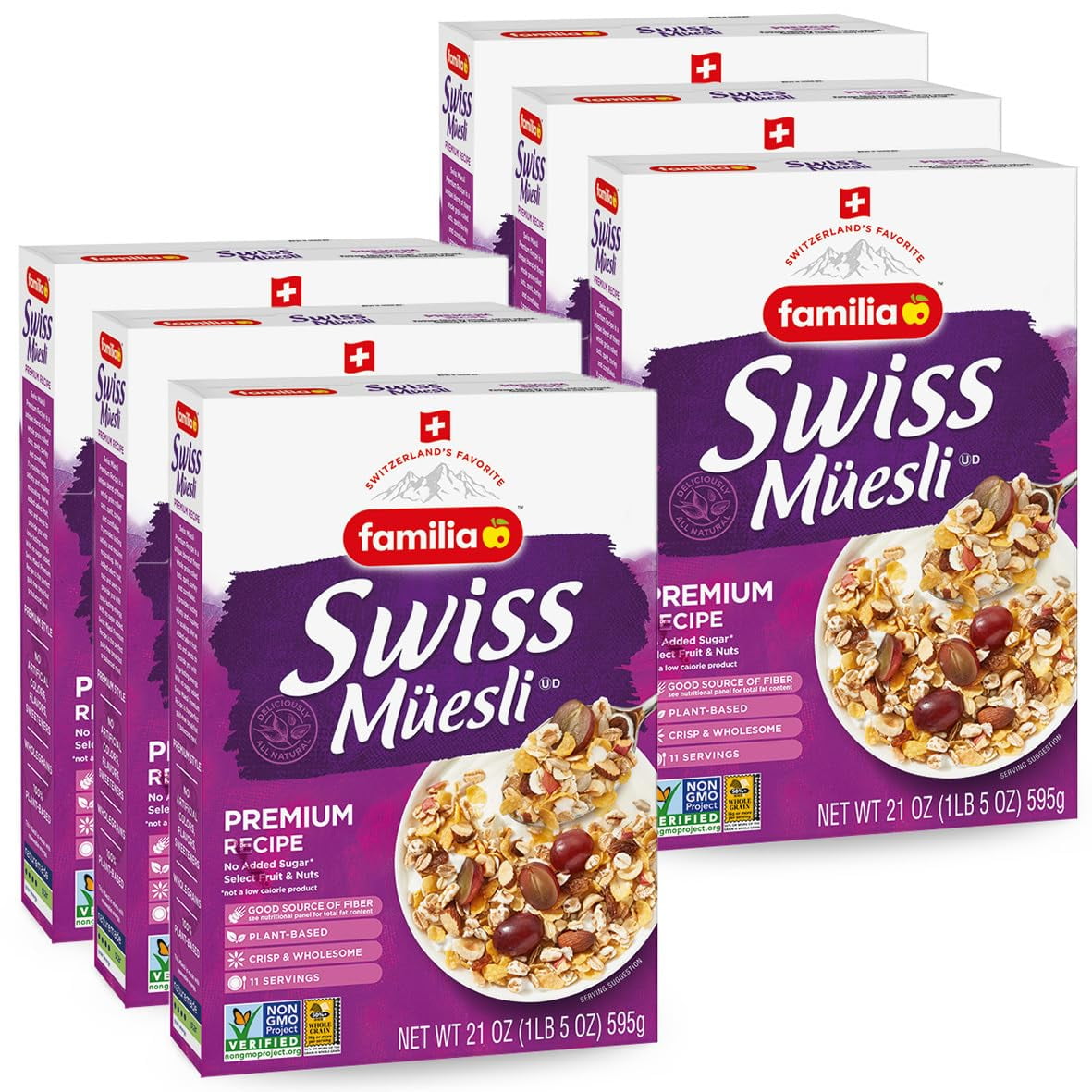 Swiss Muesli Cereal, Premium Recipe with Spelt Flakes, Krispies, Fruit ...