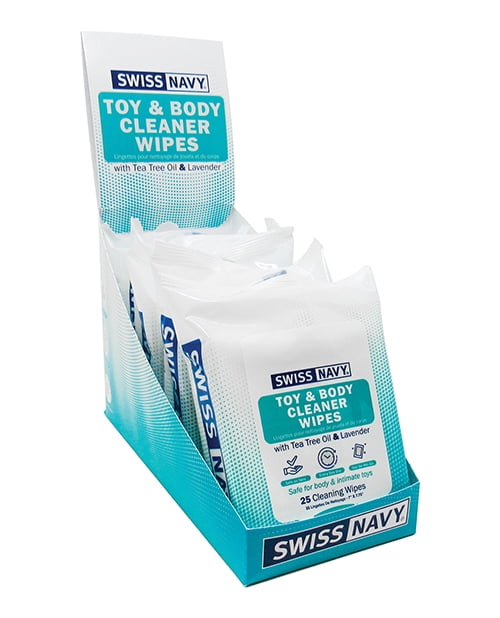 M.D. Science Lab Swiss Navy Toy Cleaner Wipes, Body Cleaning, Tea Tree ...