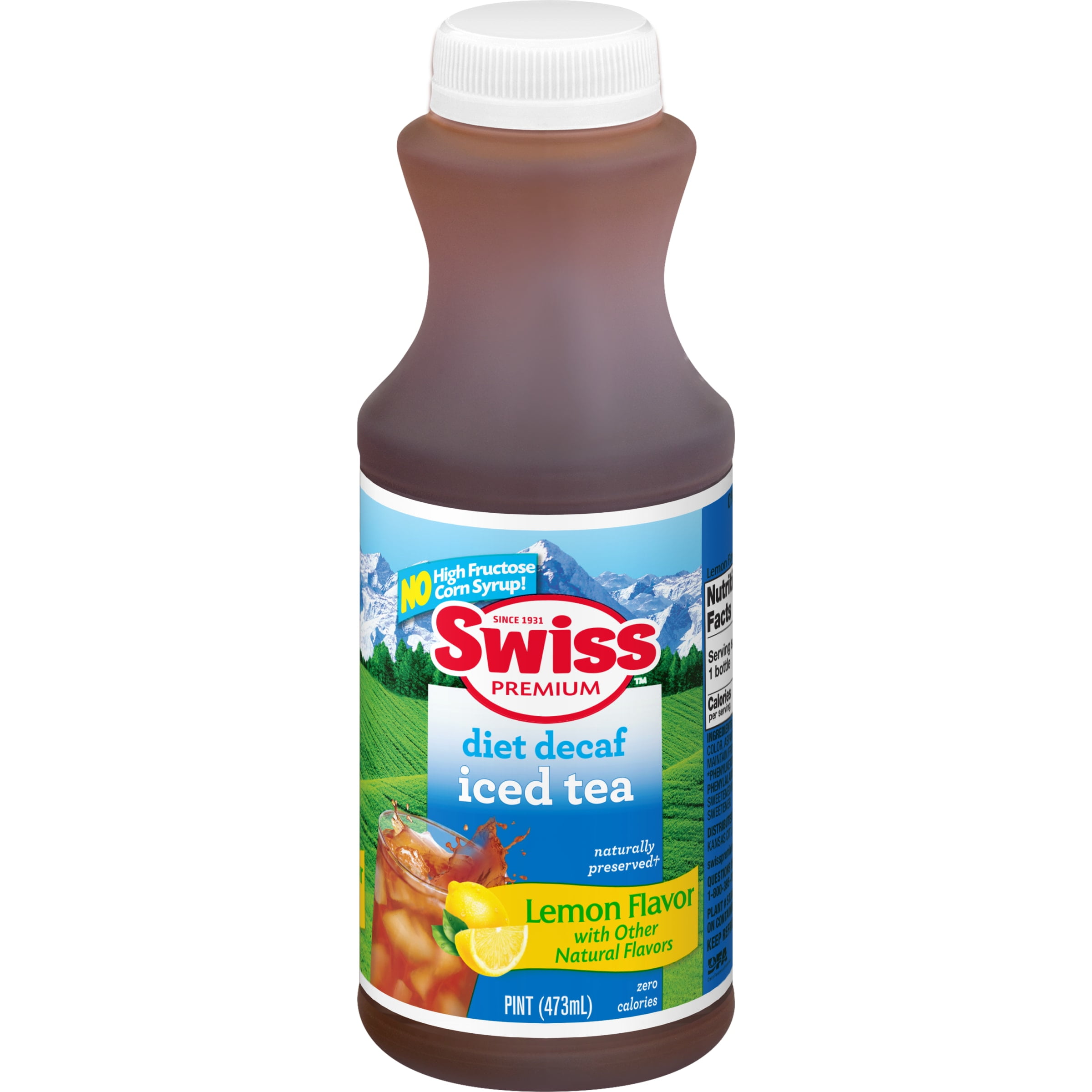 Swiss Premium Decaf Diet Tea with Lemon - 1 Pint Plastic Bottle ...