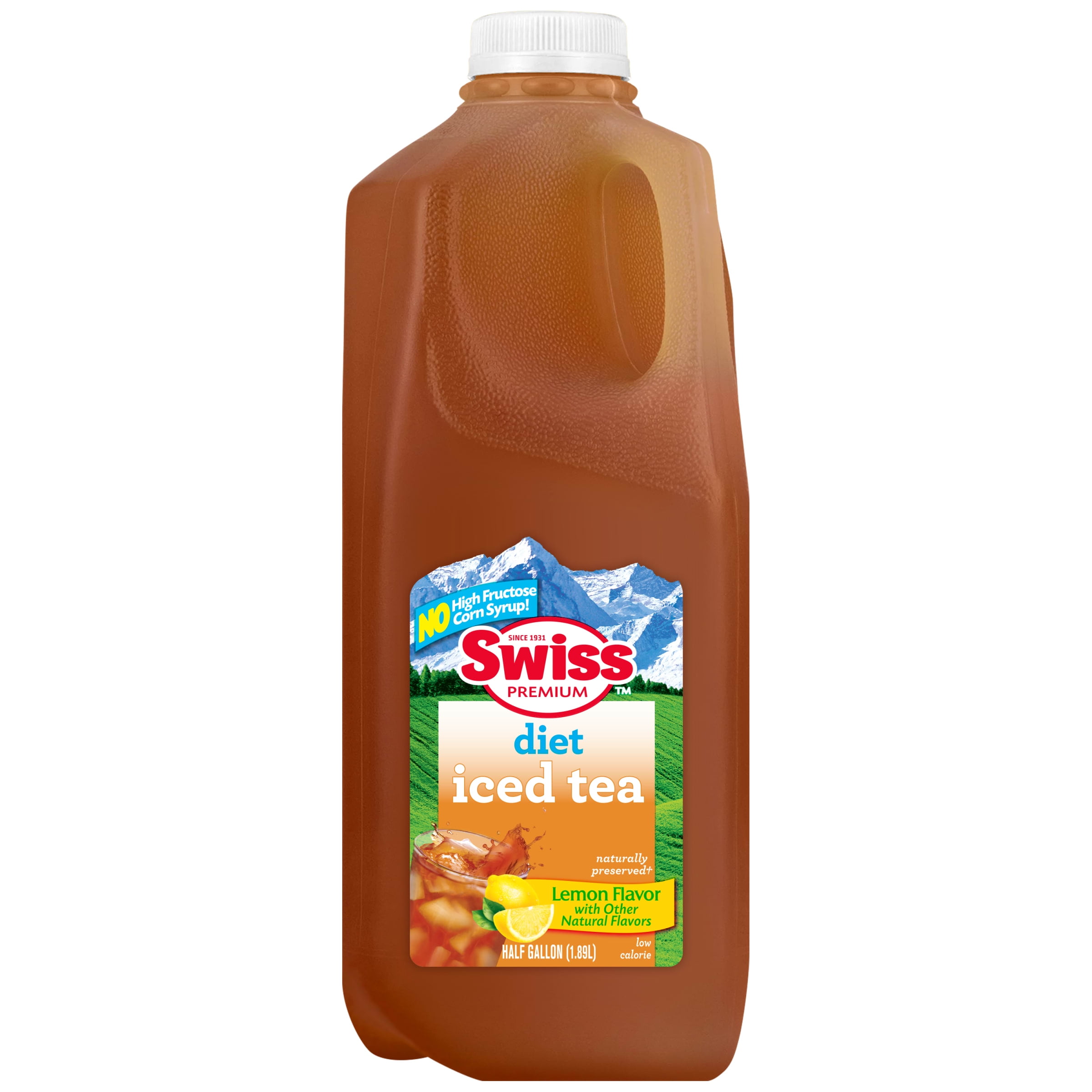 Swiss Premium Diet Iced Tea with Lemon - 1 Half Gallon Plastic Jug ...
