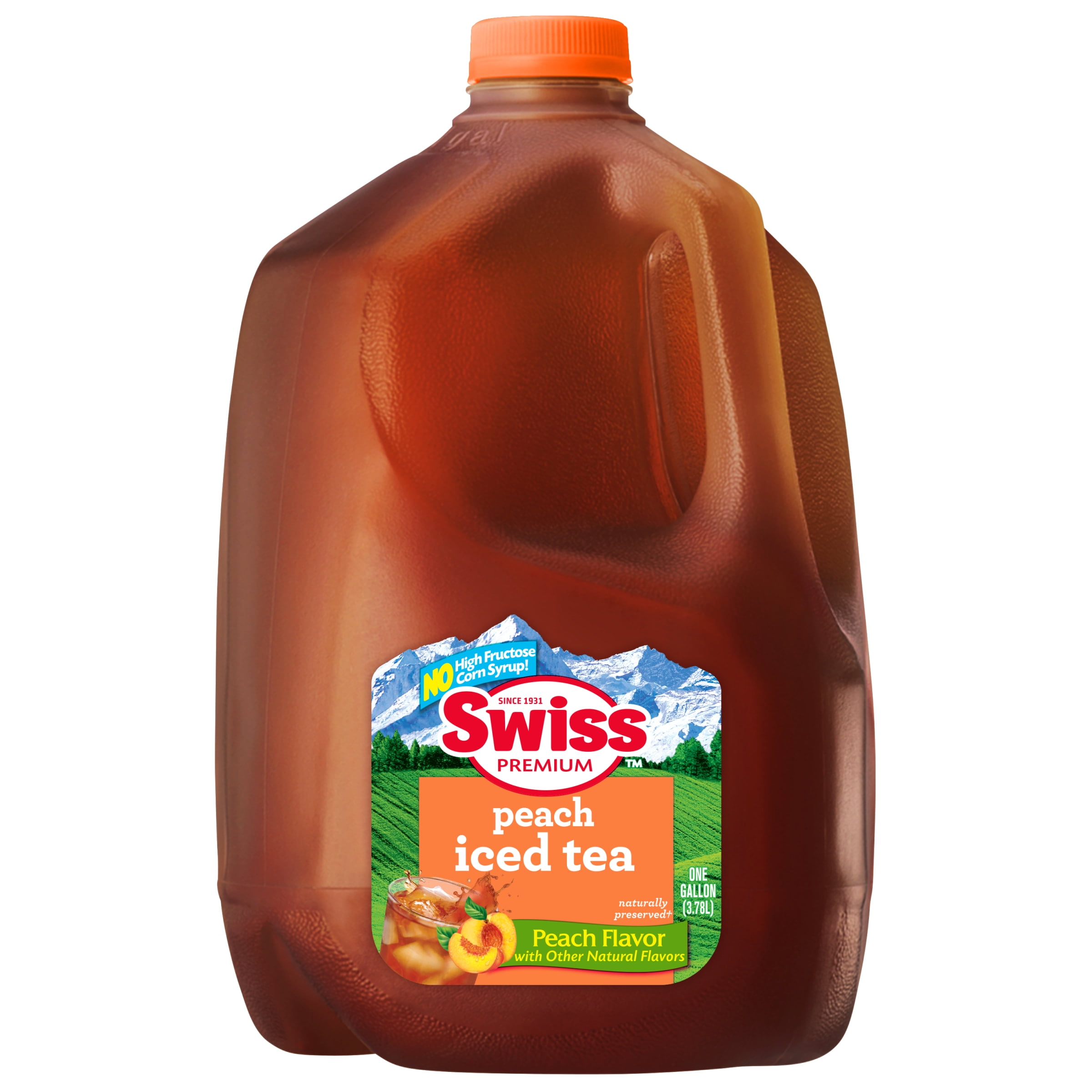 Swiss Premium Natural Peach Iced Tea - 1 Gallon Plastic Jug - Walmart.com