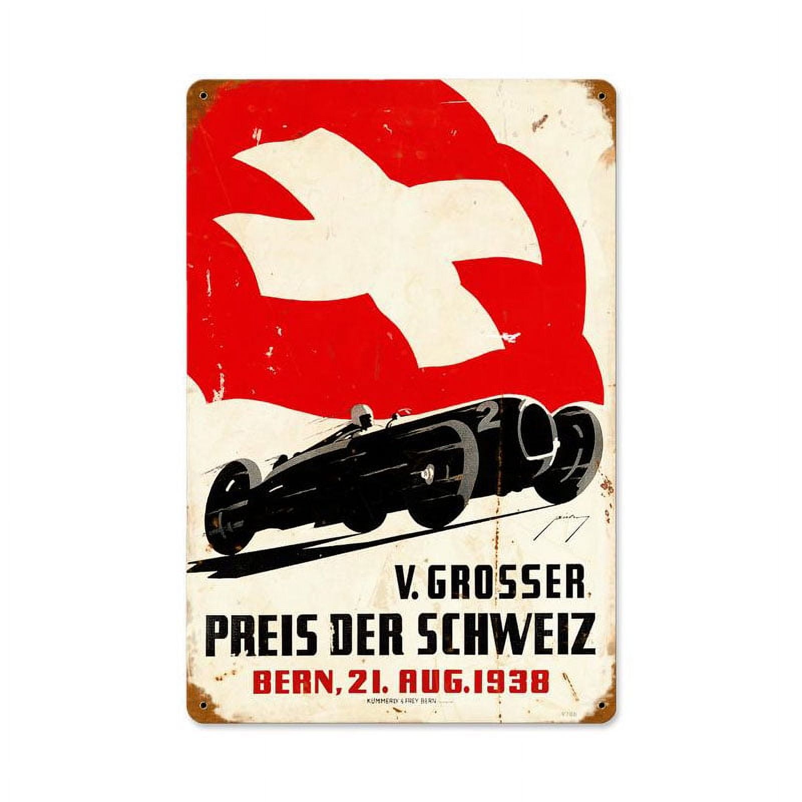 Swiss Race Car Vintage Sign “Made in the USA with heavy gauge steel ...