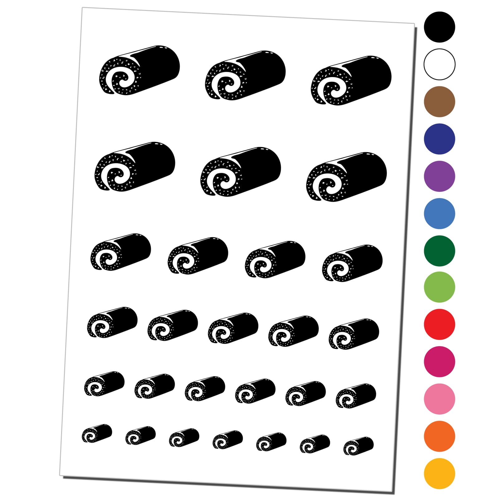 Swiss Roll Cream Cake Water Resistant Temporary Tattoo Set Fake Body ...