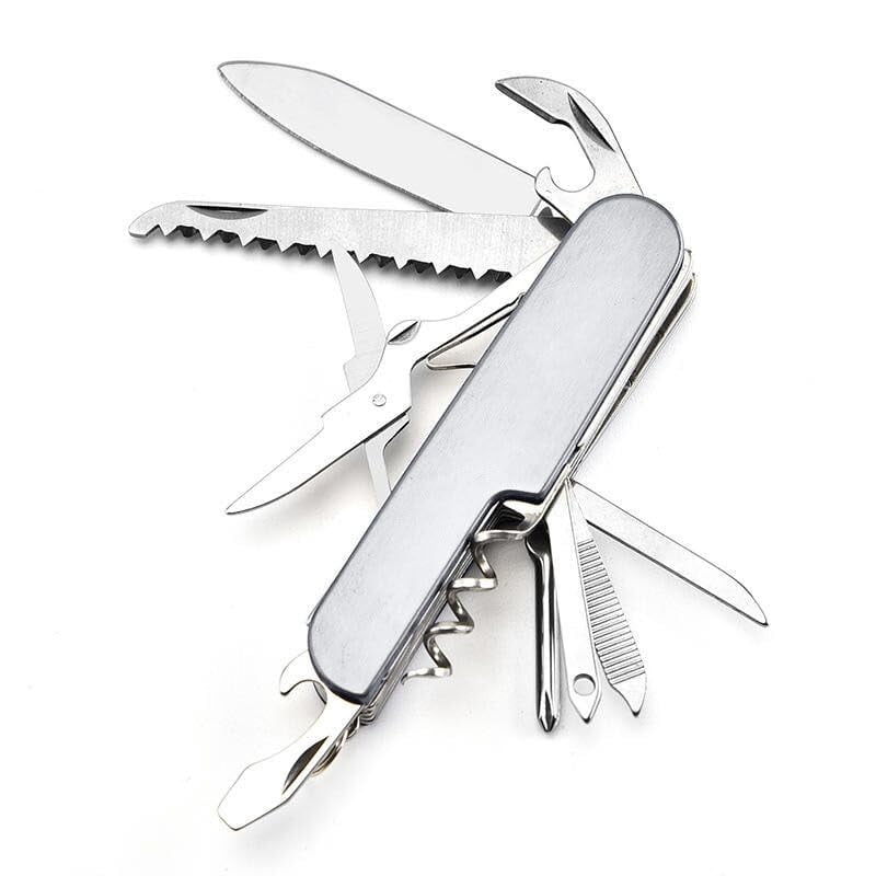 Swiss-Style Pocket Knife, 11-Function Stainless Steel Multitool ...
