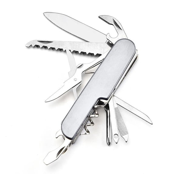 Swiss-Style Pocket Knife, 11-Function Stainless Steel Multitool ...
