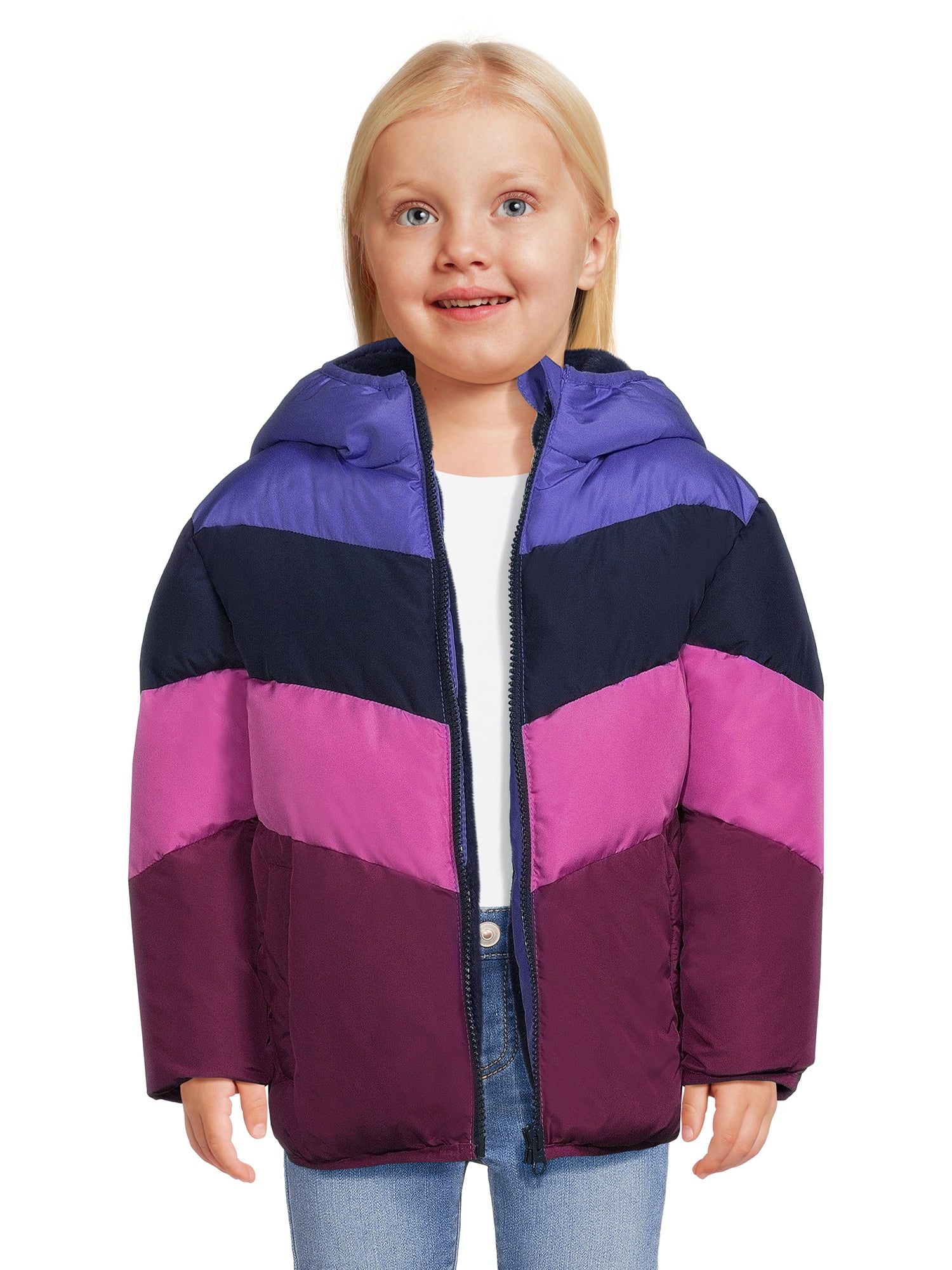 Swiss Tech Baby and Toddler Girls Puffer Jacket with Hood, Sizes 12M-5T ...