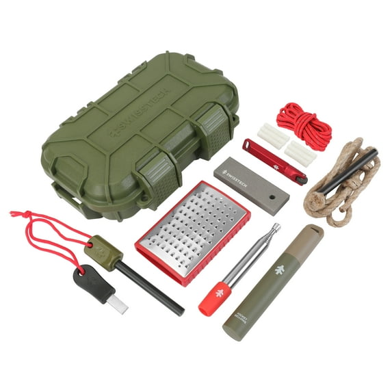 Swiss Tech Ultimate 10-Piece Waterproof Survival Fire Starter Kit ...