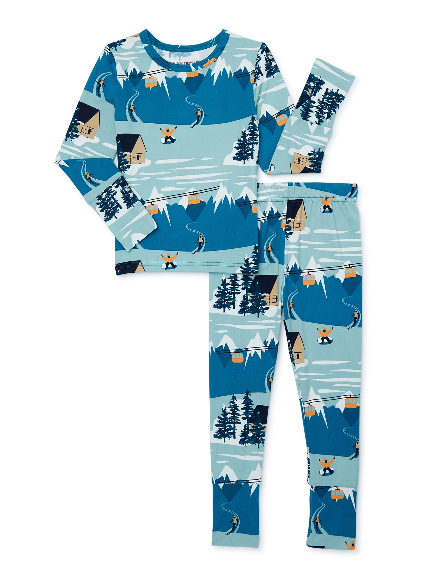 Swiss Tech Toddler Brushed Jersey Warm Thermal 2pc Set, Sizes 2T- 5T ...