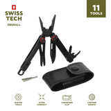 Swiss Tech Multi-Tool 11-in-1 Folding Mini Multi-Function Compact with Leather Sheath - Walmart.com