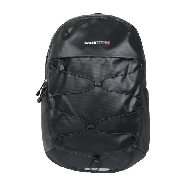 Swiss Tech Unisex Bungee 20 Liter Backpack for School or Work, Black ...