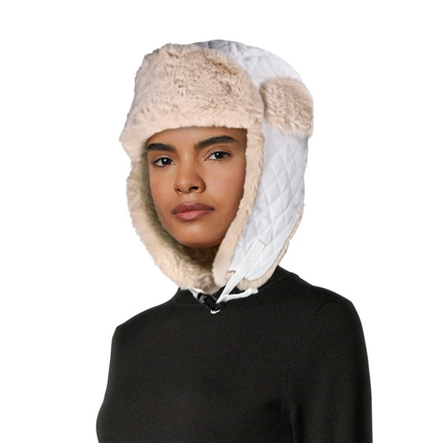 Swiss Tech Women’s Quilted Trapper Hat Vivid White - Walmart.com
