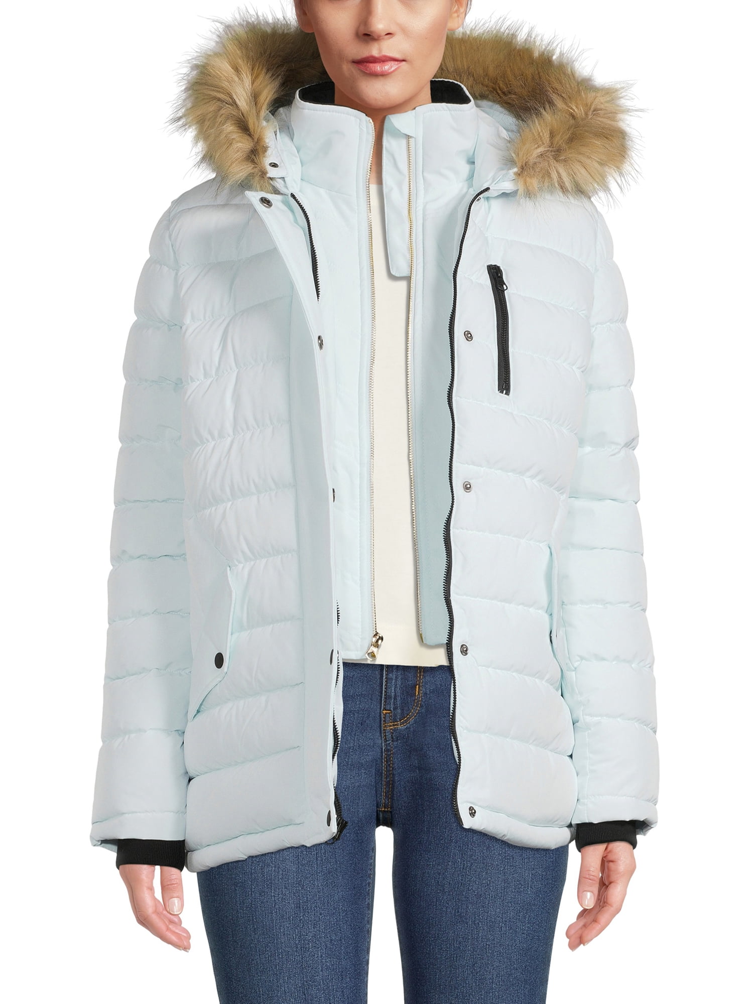 Swiss Tech Women's and Women’s Plus Bibbed Solarball Puffer Coat with ...