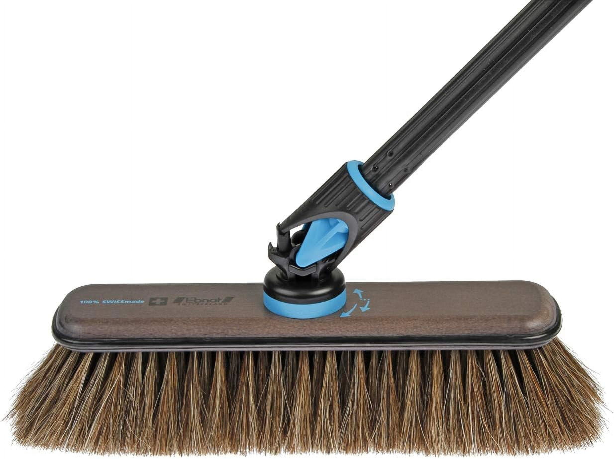 Swiss UX Move Broom Smokey Full Horse Hair with 5 Piece Aluminum Handle ...