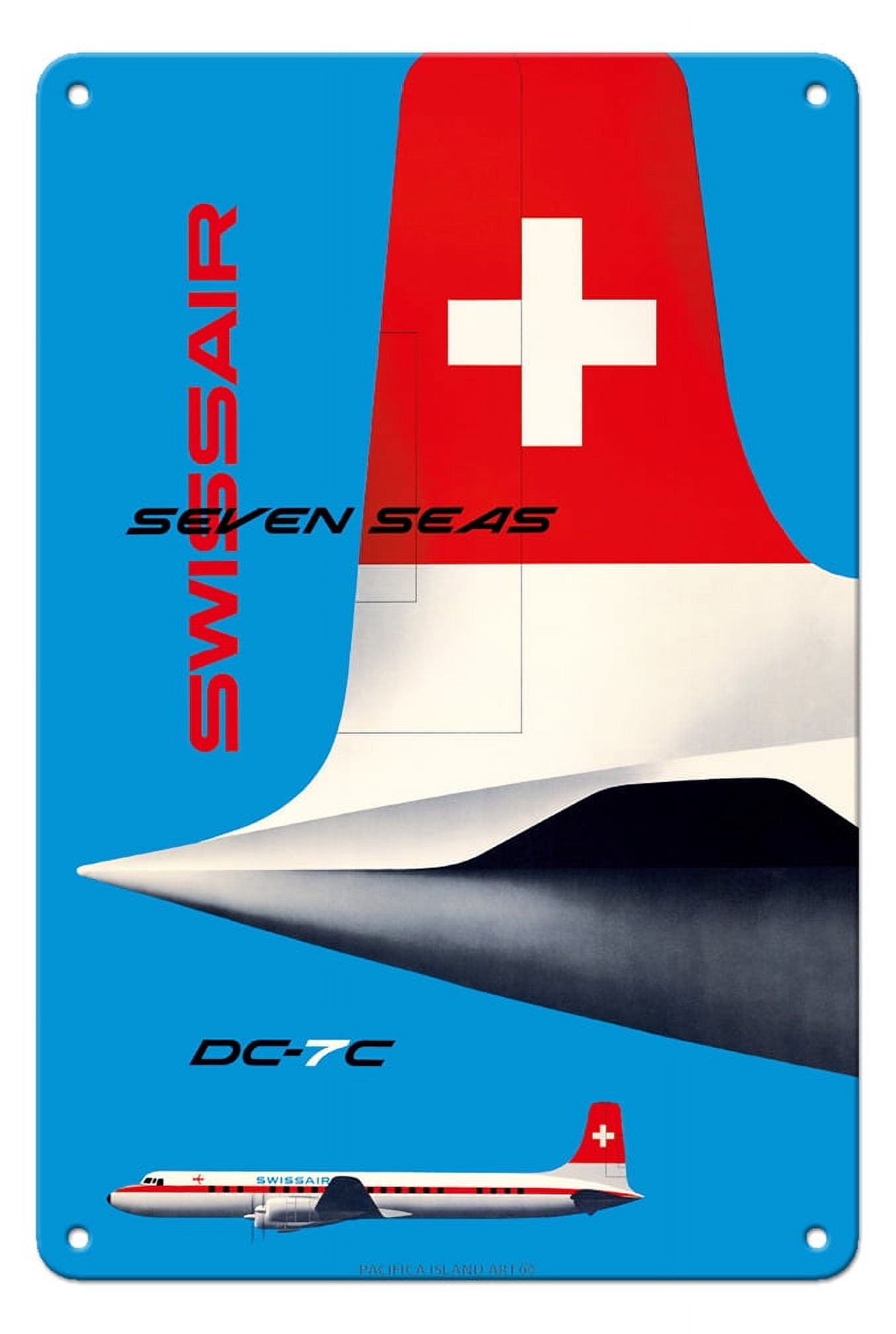 SwissAir - Seven Seas Airliner - Douglas DC-7C - Vintage Airline Travel ...