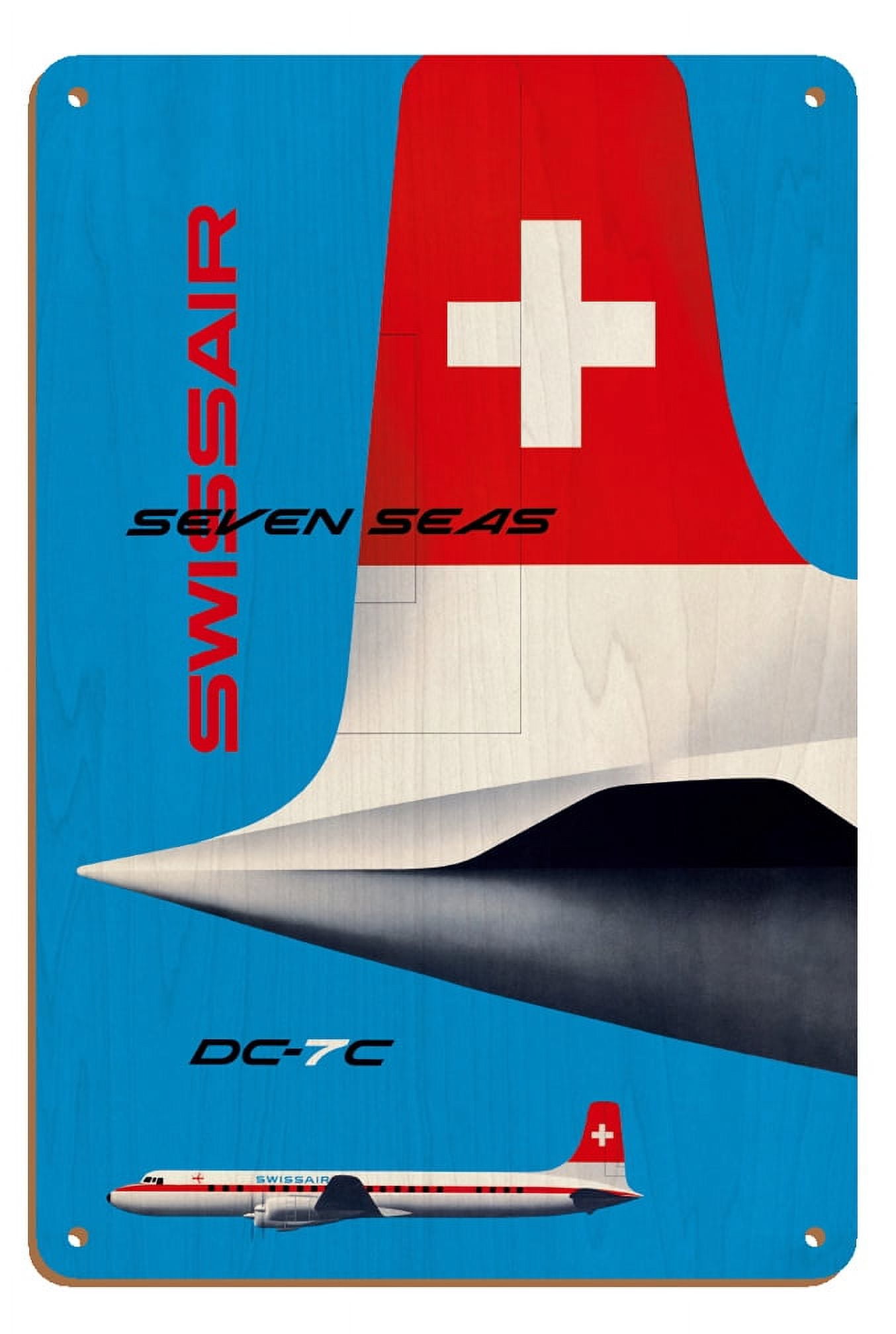 SwissAir - Seven Seas Airliner - Douglas DC-7C - Vintage Airline Travel ...