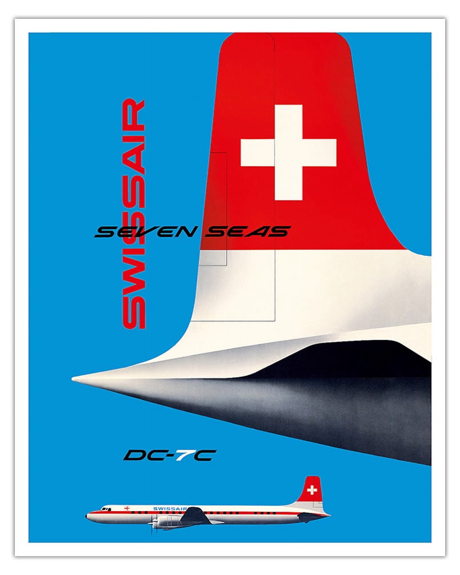 SwissAir - Seven Seas Airliner - Douglas DC-7C - Vintage Airline Travel ...
