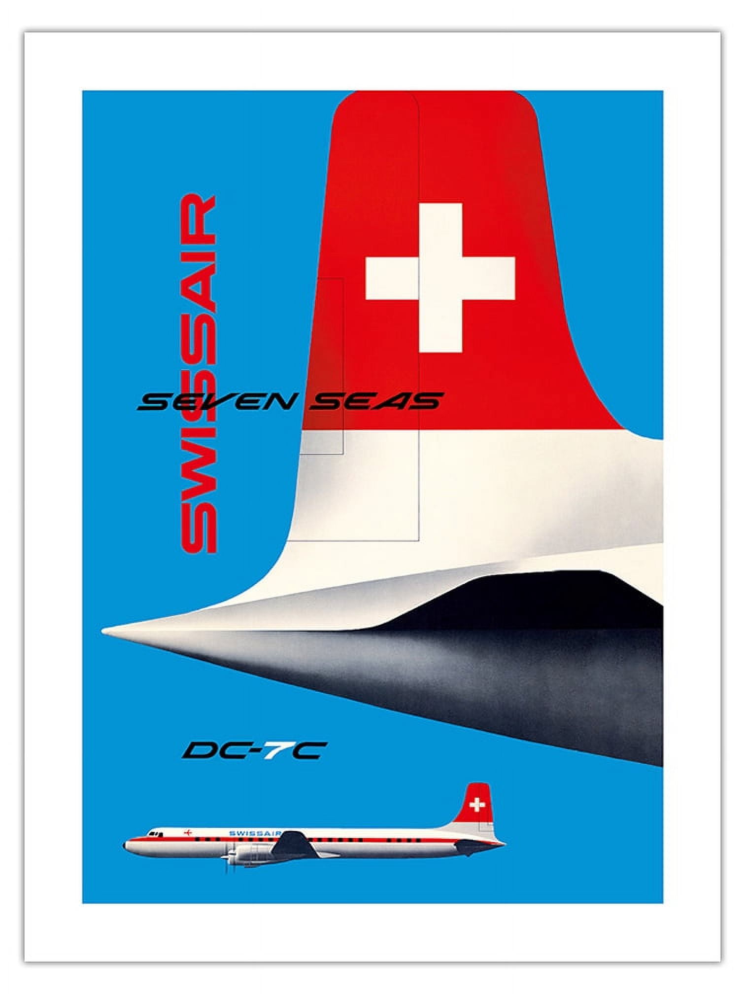SwissAir - Seven Seas Airliner - Douglas DC-7C - Vintage Airline Travel ...