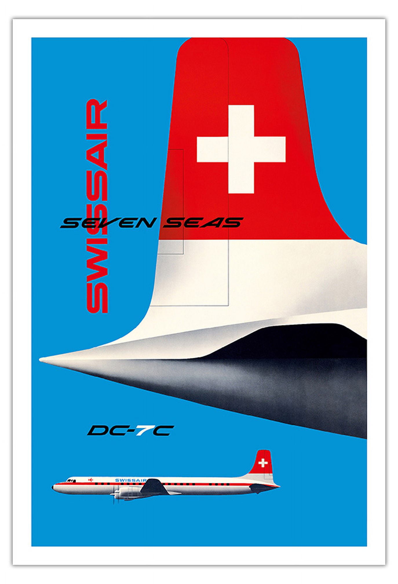 SwissAir - Seven Seas Airliner - Douglas DC-7C - Vintage Airline Travel ...