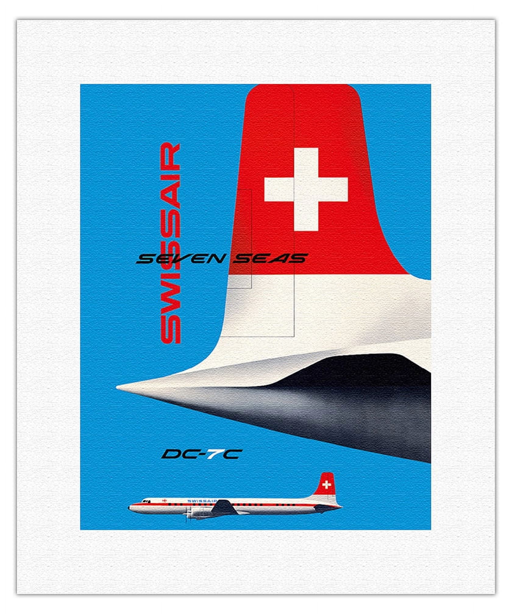 SwissAir - Seven Seas Airliner - Douglas DC-7C - Vintage Airline Travel ...
