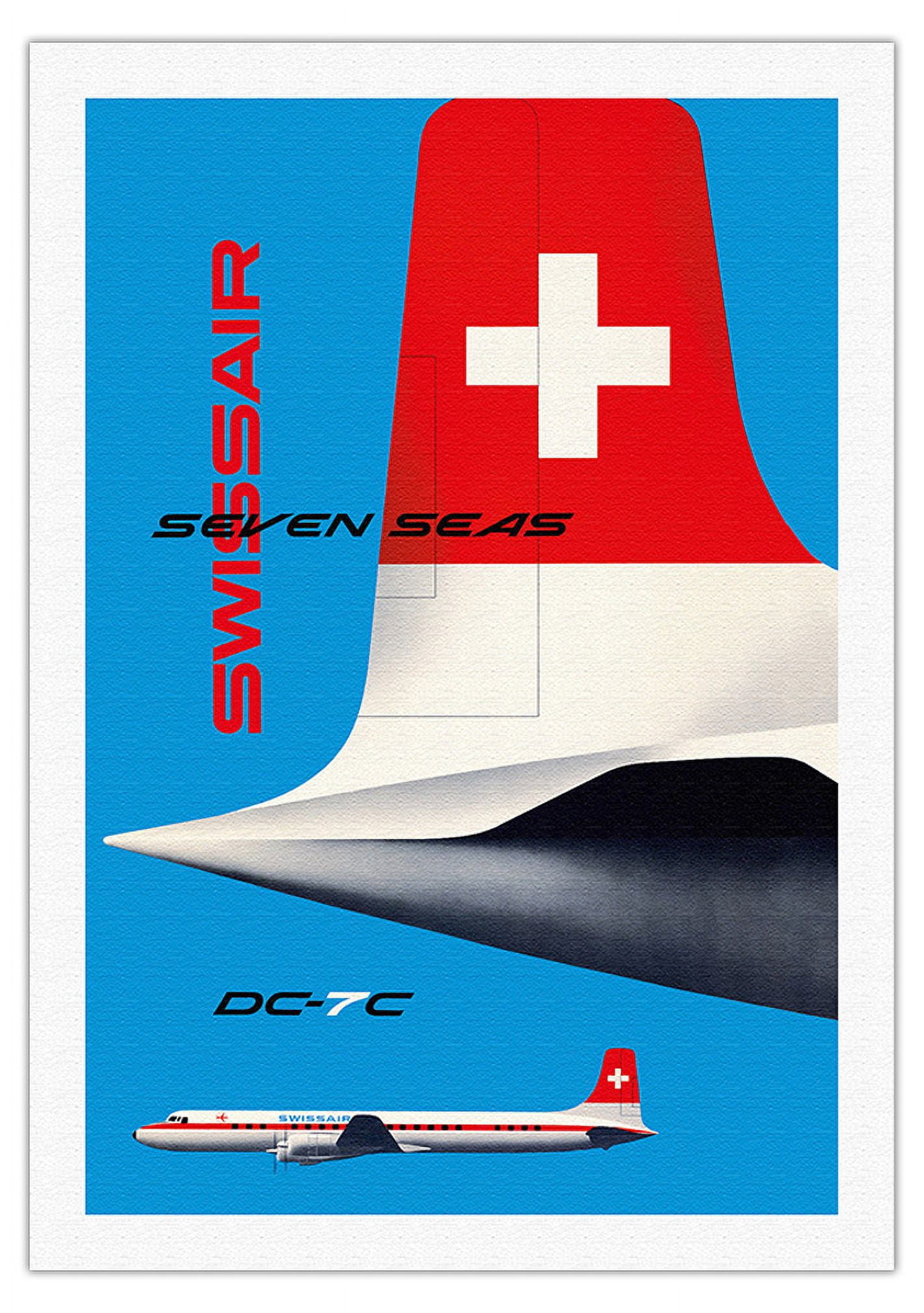 SwissAir - Seven Seas Airliner - Douglas DC-7C - Vintage Airline Travel ...