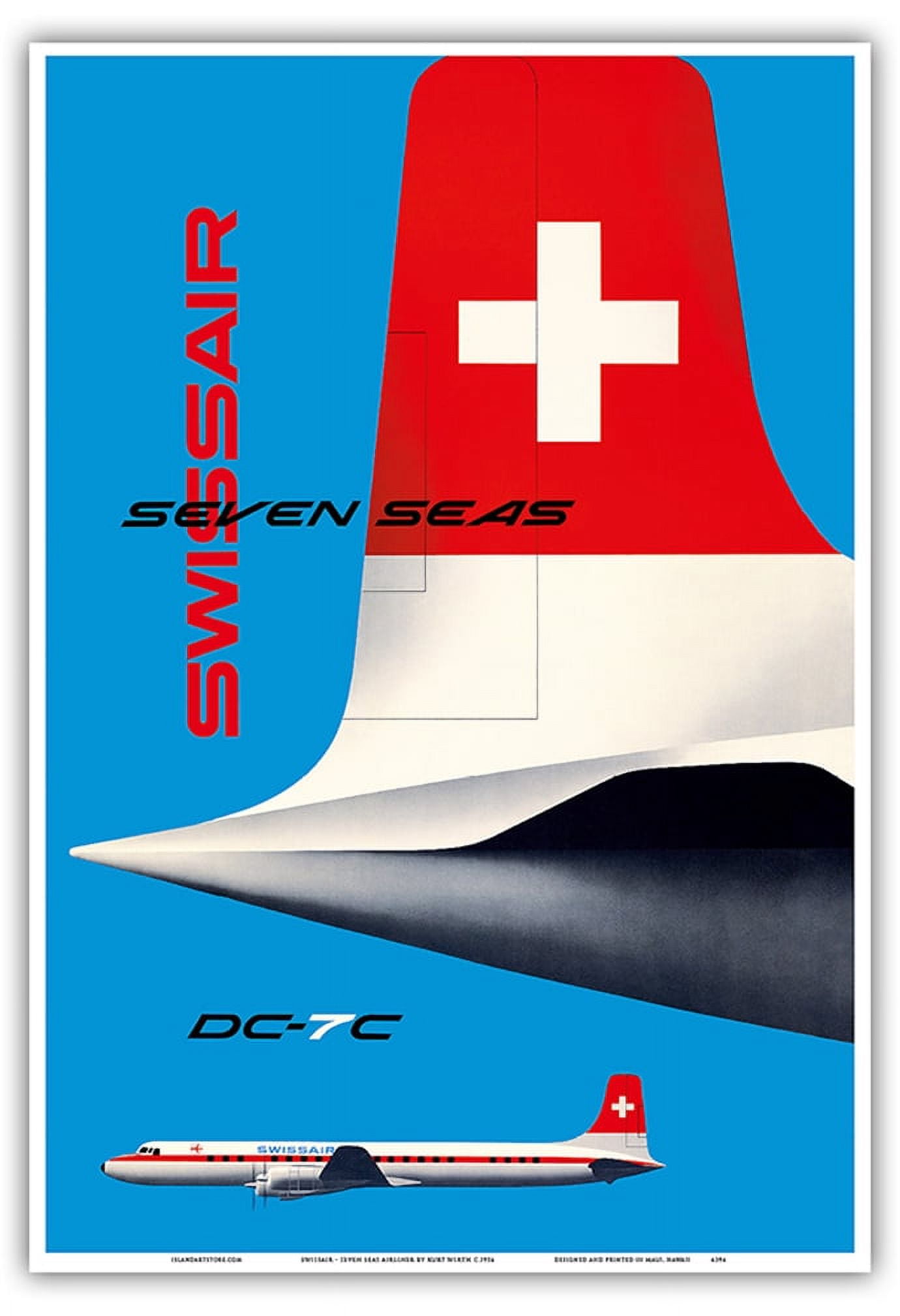SwissAir - Seven Seas Airliner - Douglas DC-7C - Vintage Airline Travel ...