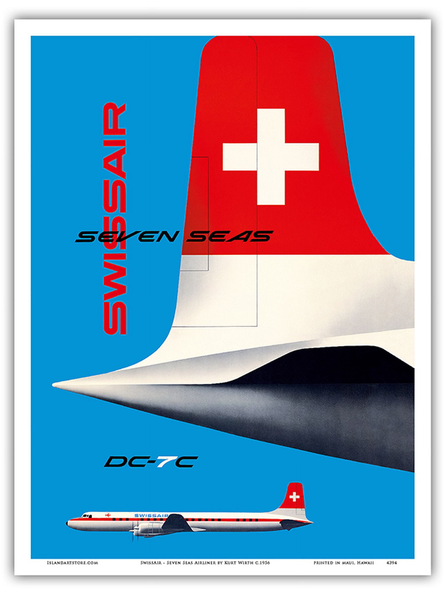 SwissAir - Seven Seas Airliner - Douglas DC-7C - Vintage Airline Travel ...