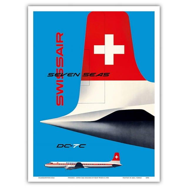 SwissAir - Seven Seas Airliner - Douglas DC-7C - Vintage Airline Travel ...