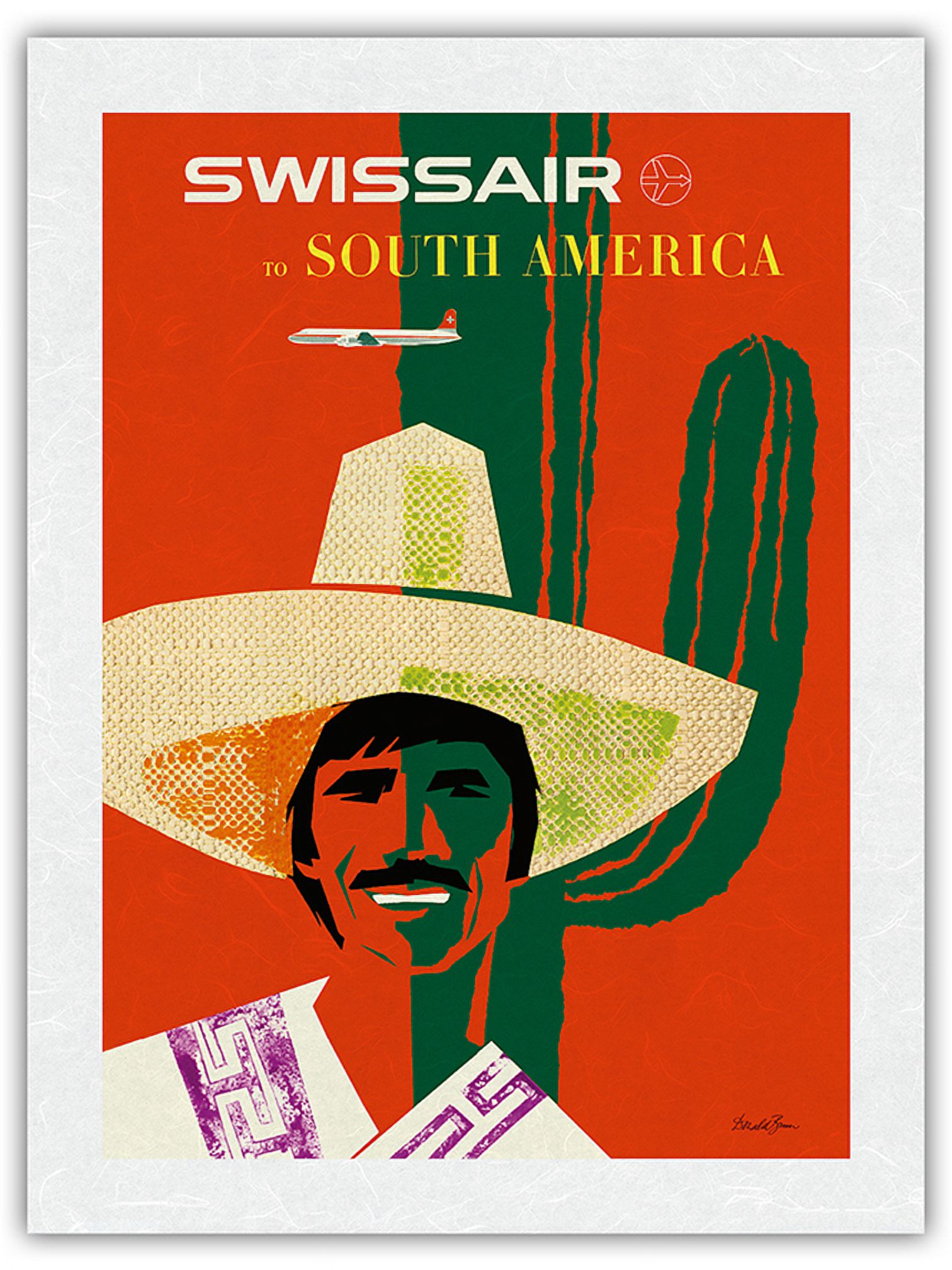 SwissAir to South America - Vintage Airline Travel Poster by Donald ...