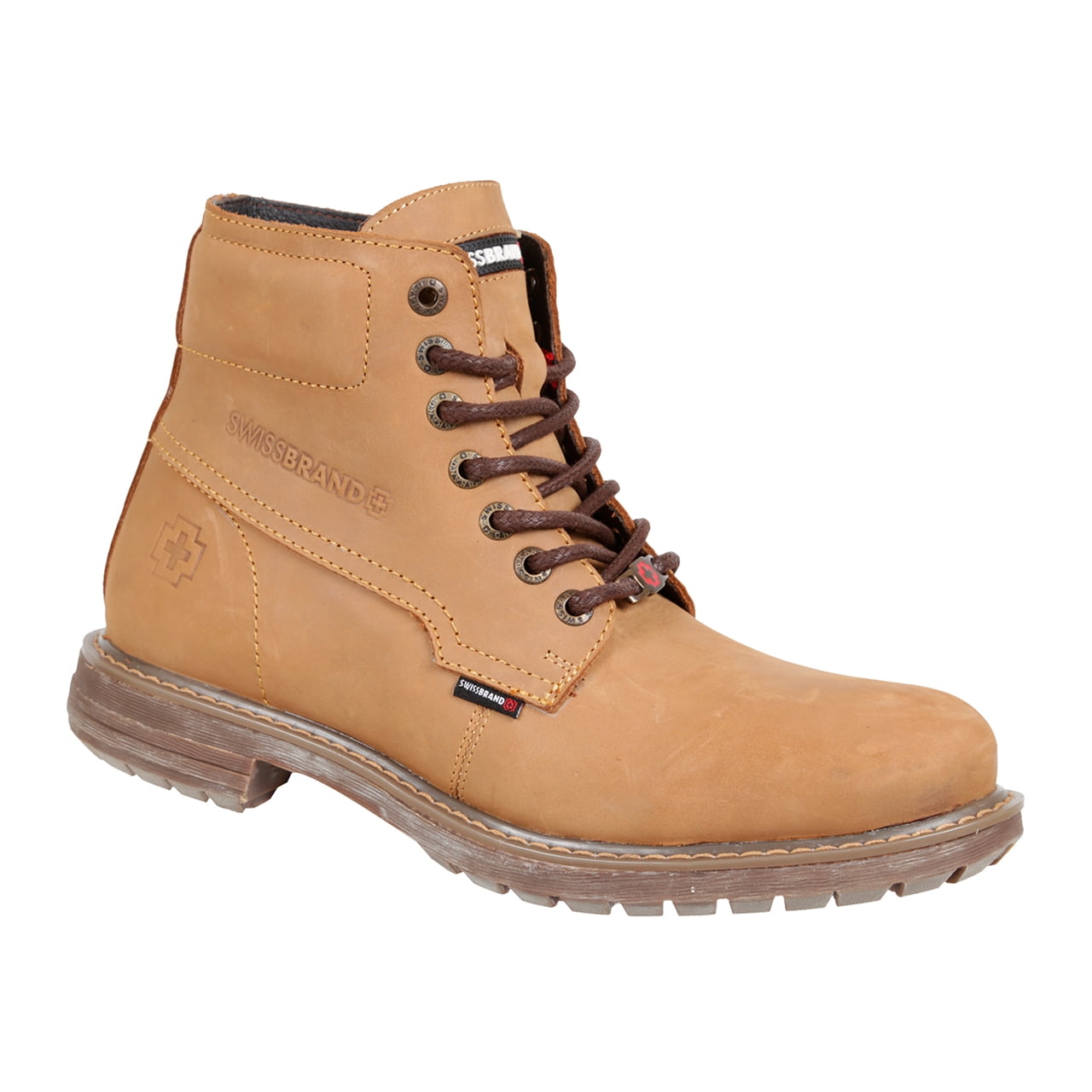 Swissbrand Zug Men's Casual Boots | Leather | Honey color - Walmart.com