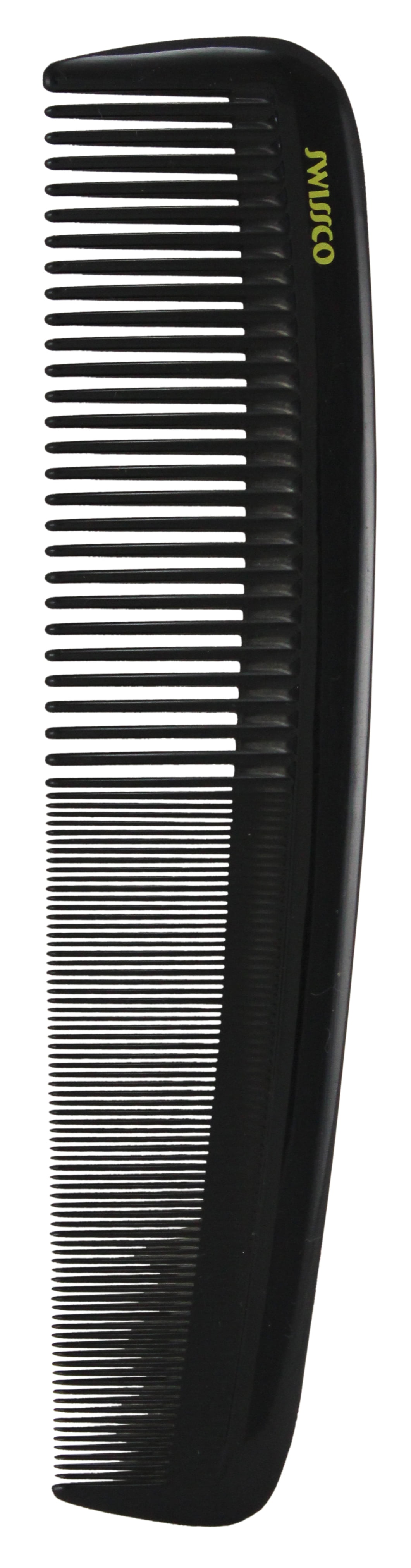 Swissco Professional Medium & Fine Tooth Straight Dressing Comb, Black ...
