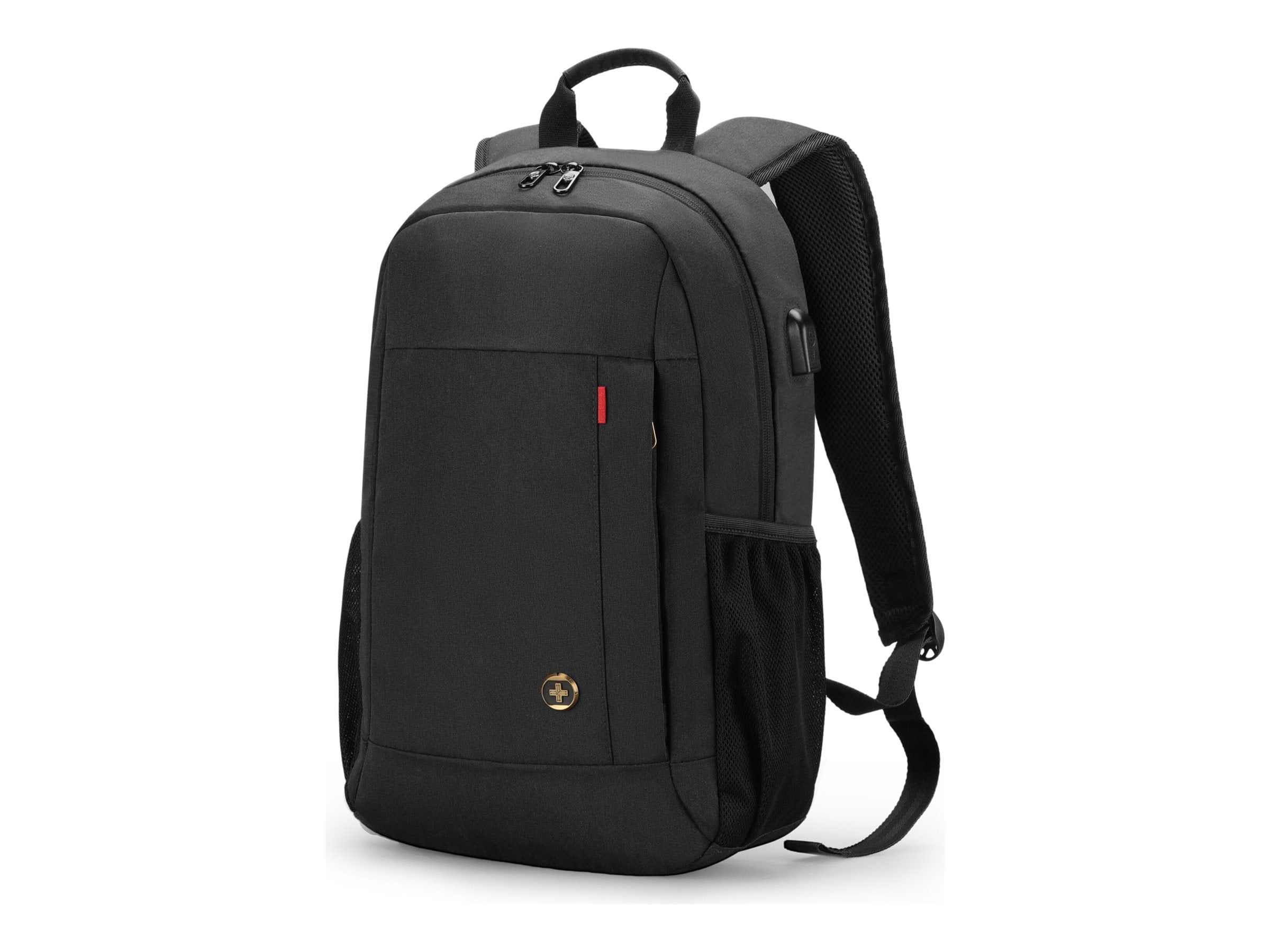 Swissdigital ARBON Black Backpack, Sleek, Durable Bag with USB Charging ...