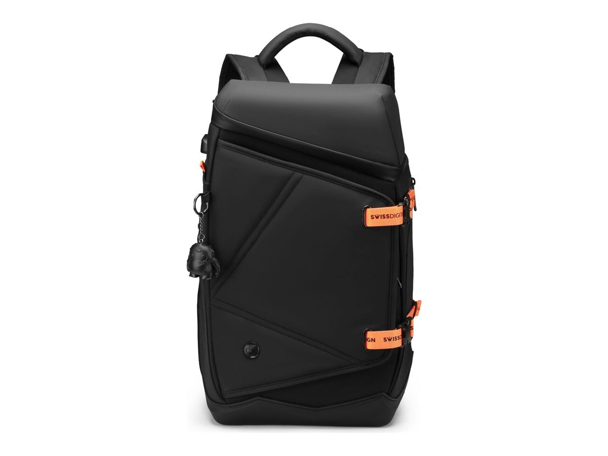 Swissdigital SEON Black L+ Backpack USB Charging Port with Integrated ...