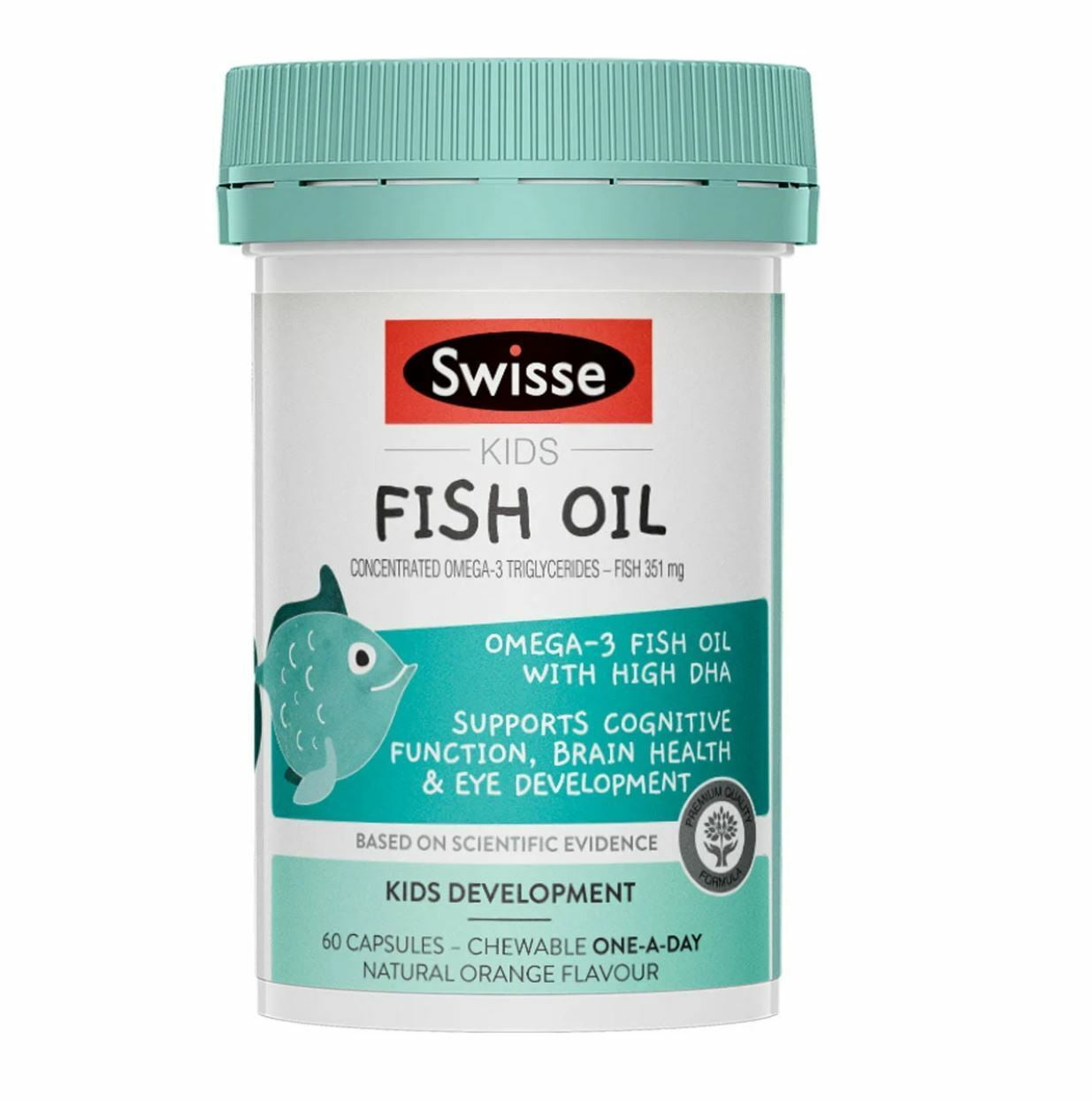 Swisse Kids Fish Oil 60 Chewable Capsules Omega 3 Kids Development ...