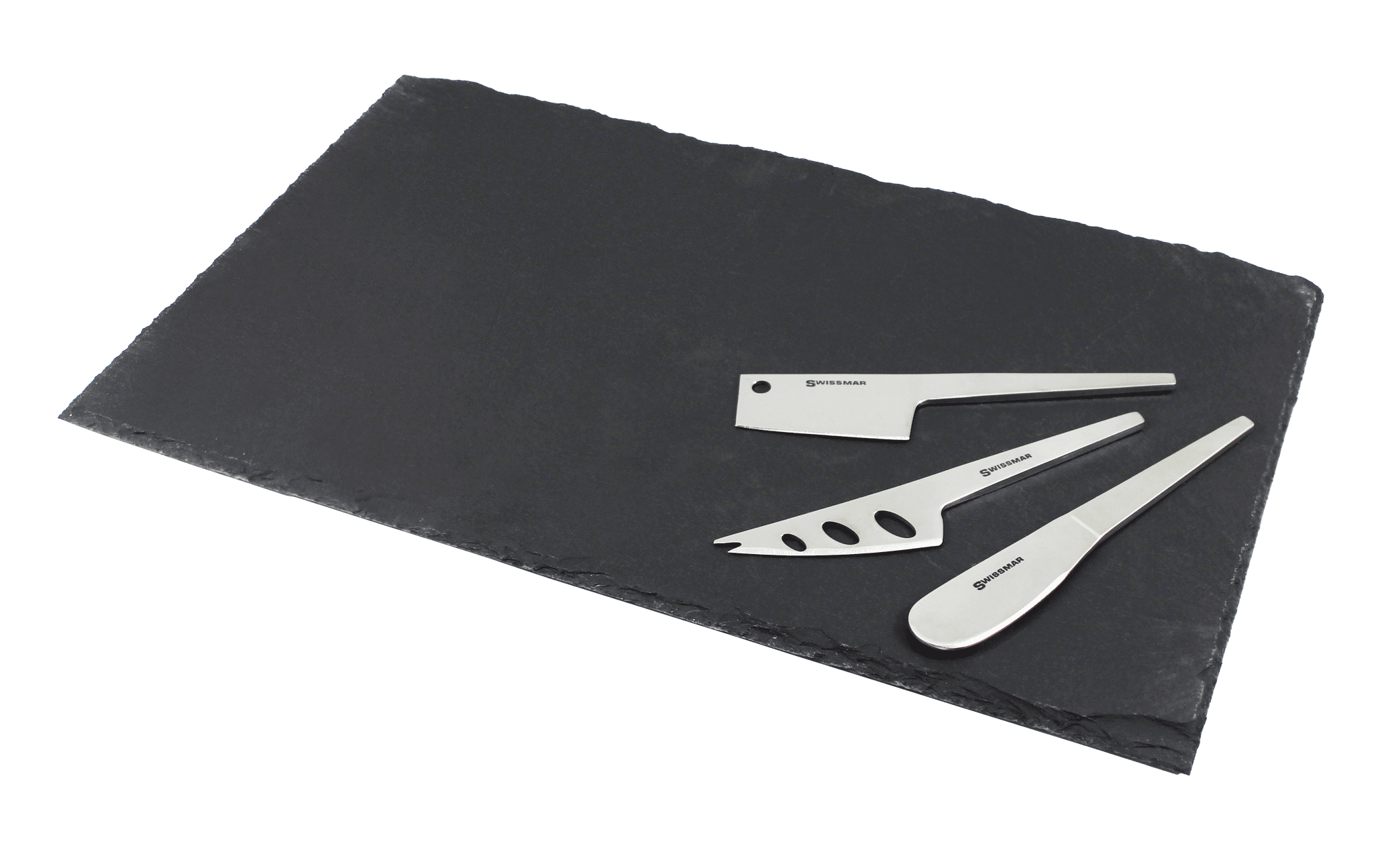 Swissmar Cheese Knife Set, Lux Knife for Semi-Soft Cheese, Slate Board ...