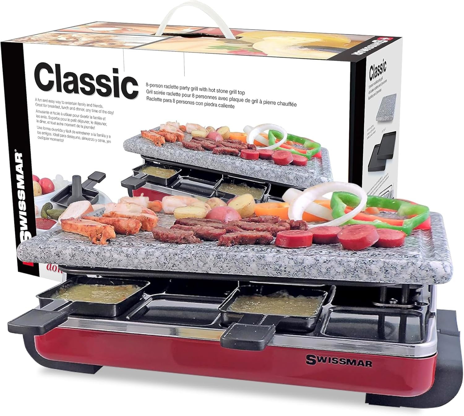 Swissmar Classic 8-Person Raclette Party Grill - Indoor Electric Grill ...