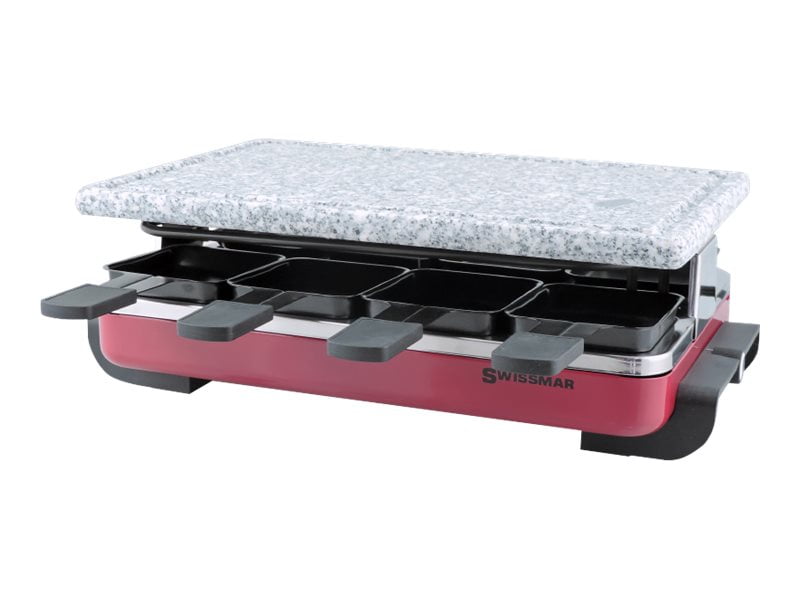 Swissmar Classic 8 Person Raclette Grill With Granite Stone, Red ...
