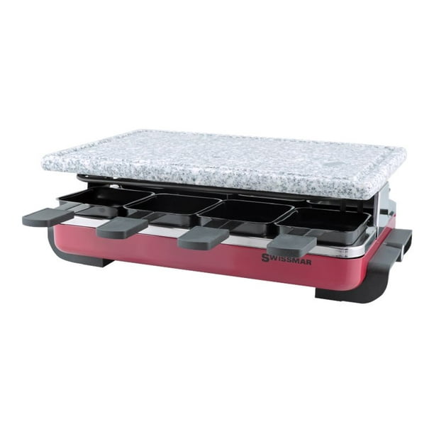 Swissmar Classic 8 Person Raclette Grill With Granite Stone, Red ...