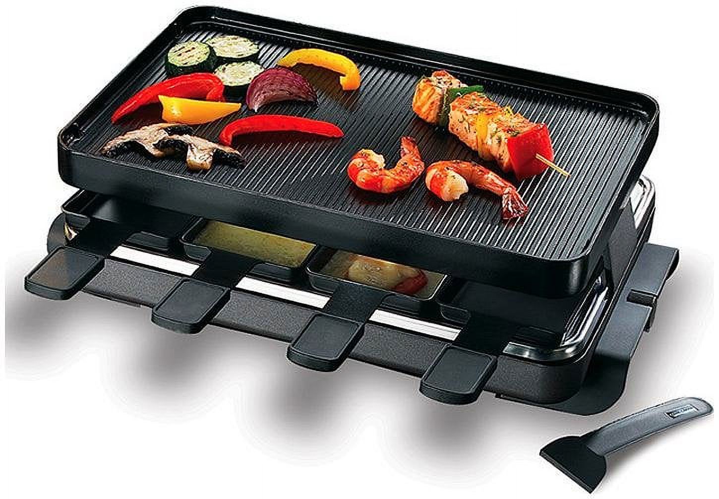 Swissmar Swivel Raclette Grill - 1 Non-Stick & 1 Hot Stone Surface- 8 ...