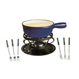 Swissmar Lugano 9-Piece Cast Iron Cheese Fondue Set, Deep Blue ...