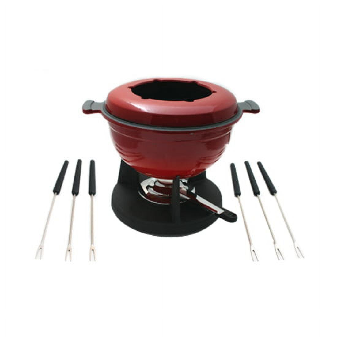 Swissmar Lucerne Red Cast Iron 10-Piece Meat Fondue Set - Walmart.com