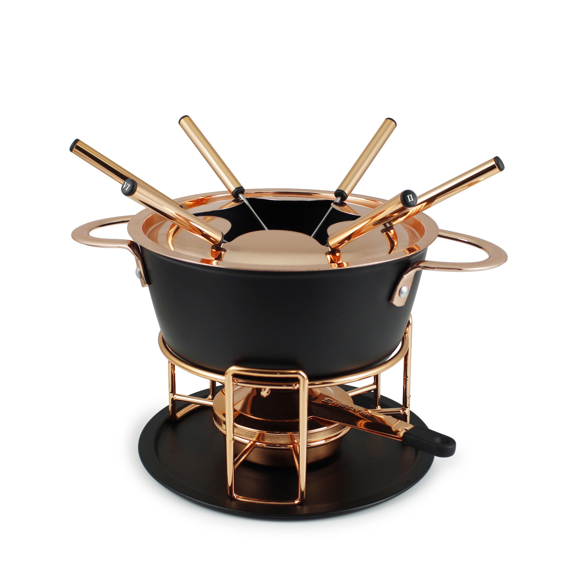 Swissmar Realp Cast Aluminum 11 Piece Fondue Set, Cheese Meat or ...