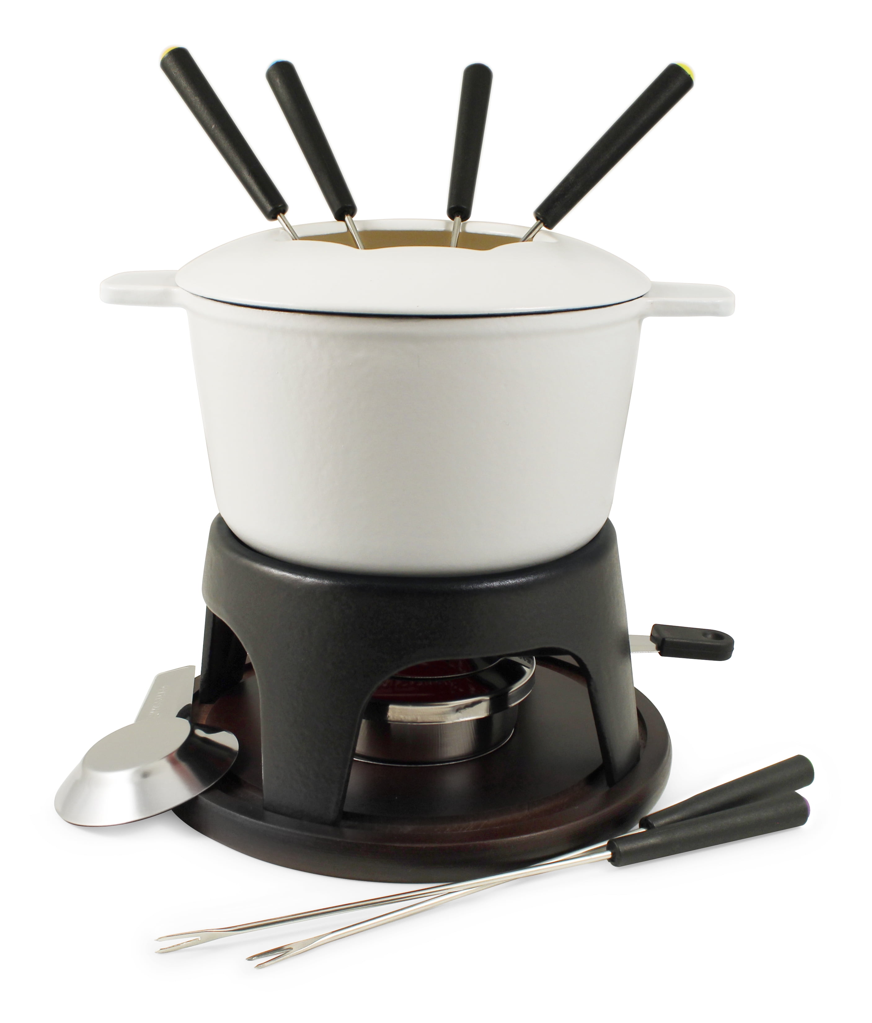 Swissmar Sierra 11 Piece Cast Iron Fondue Set, Matte White - Walmart.com