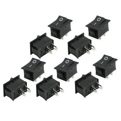 Switch 10 Pcs ON/Off 2 Position SPST Boat Rocer Switch 4 Solder Lug Pin 6A 250V AC - Walmart.com
