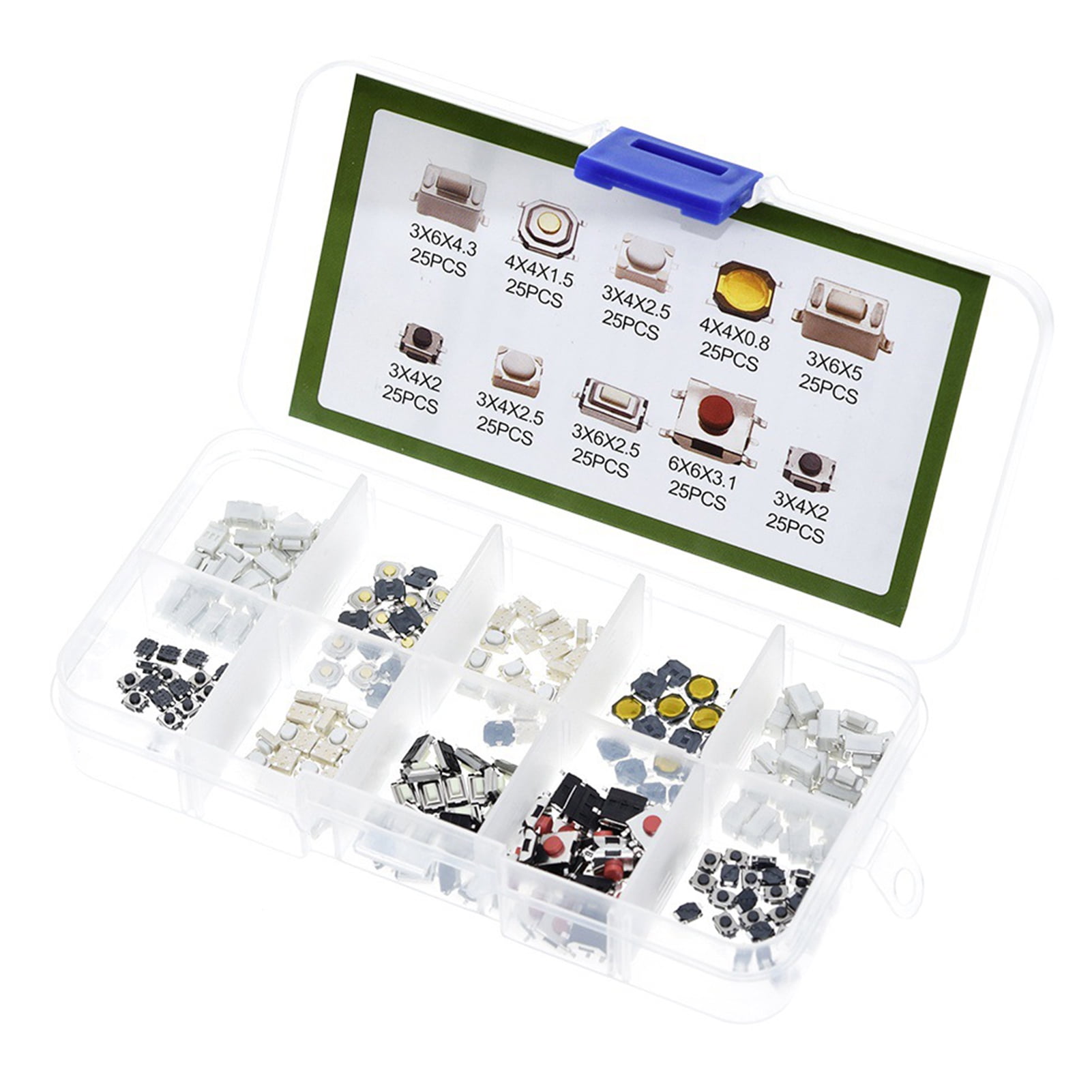 Switch,10 Types Suitable All 250pcs 10-types Push 250pcs Variety Push ...