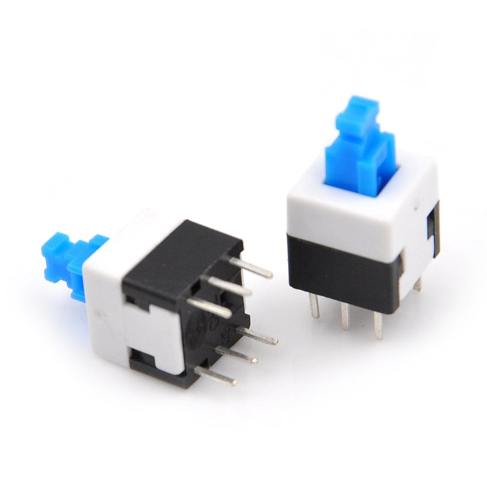 Switch 10pcs/lot Mini Push Button Square 8x8 6 Pin DPDT Self-locing ...